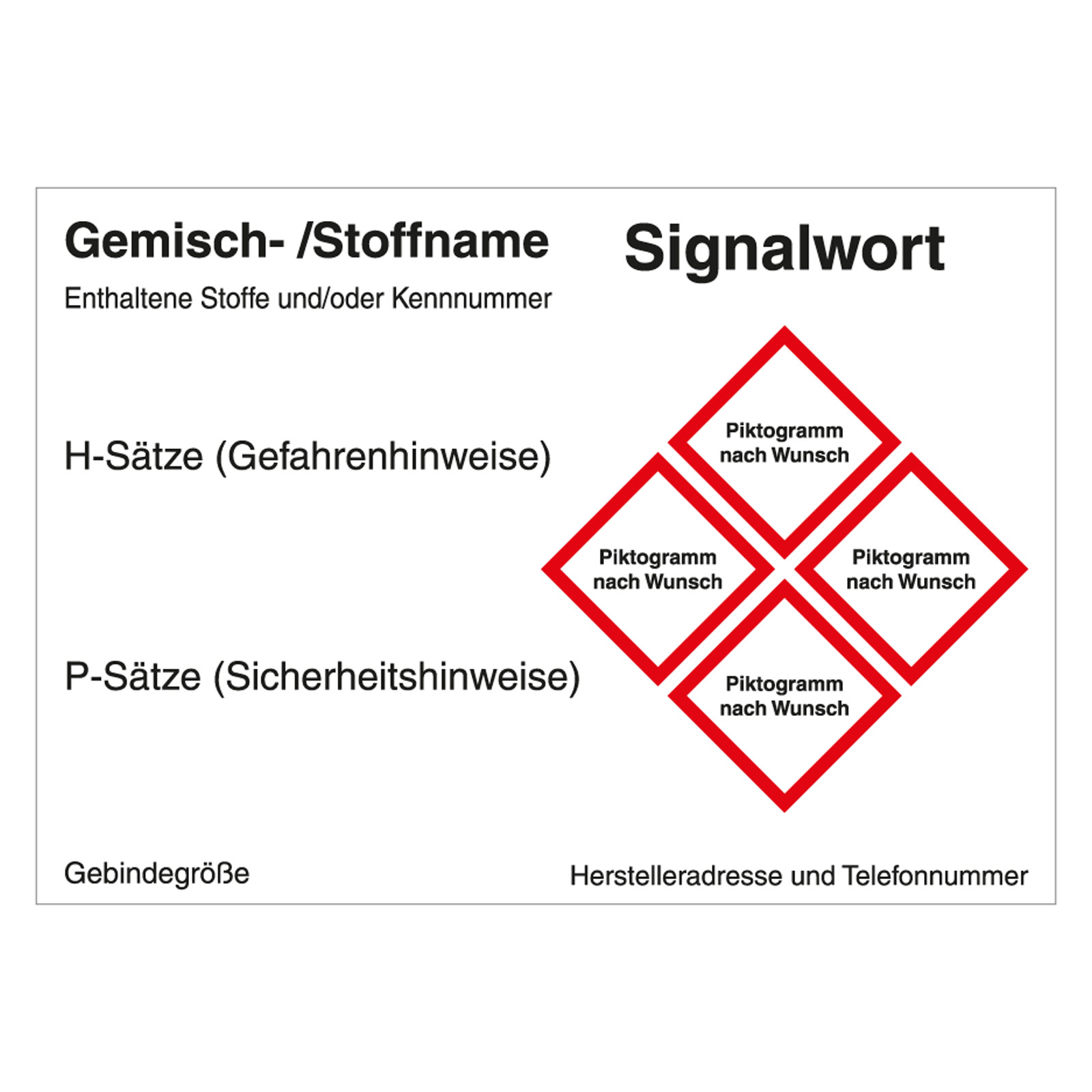 GHS Aufkleber | nach Wunsch | extern - Aufkleber-Shop