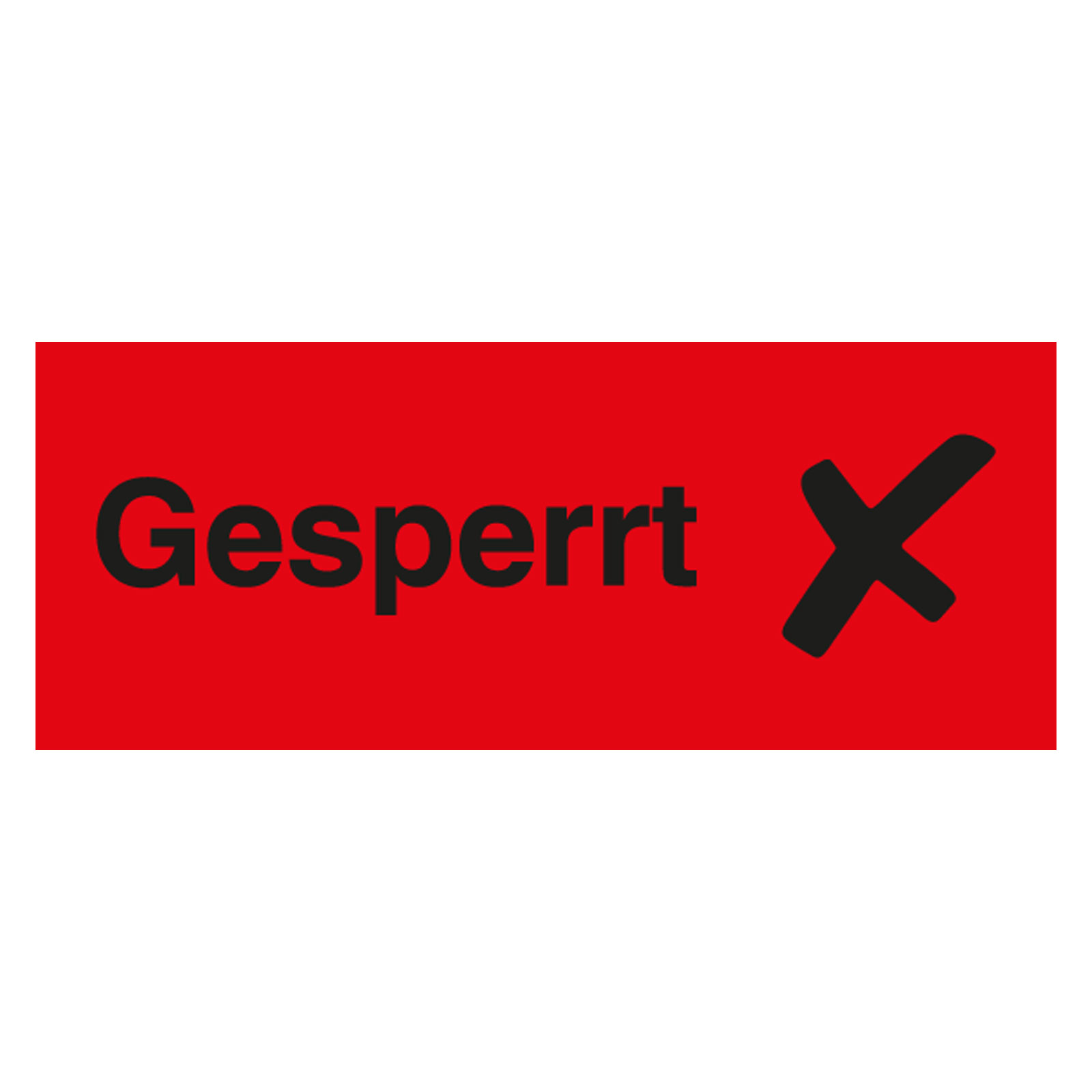 Aufkleber Gesperrt mit Piktogramm | Folie | 50 x 20 mm - Aufkleber-Shop