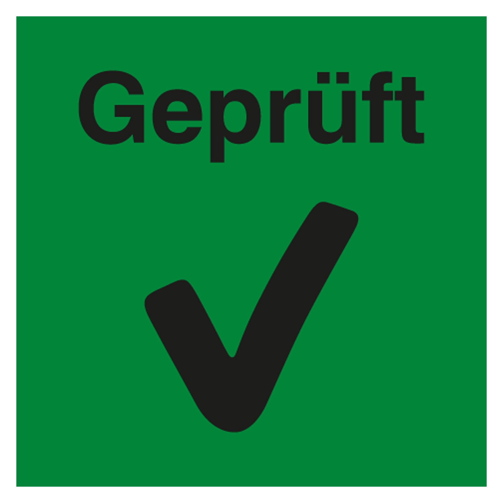 QS Aufkleber Geprüft mit Piktogramm Grün 40 x 40 mm | aufkleber.org ...