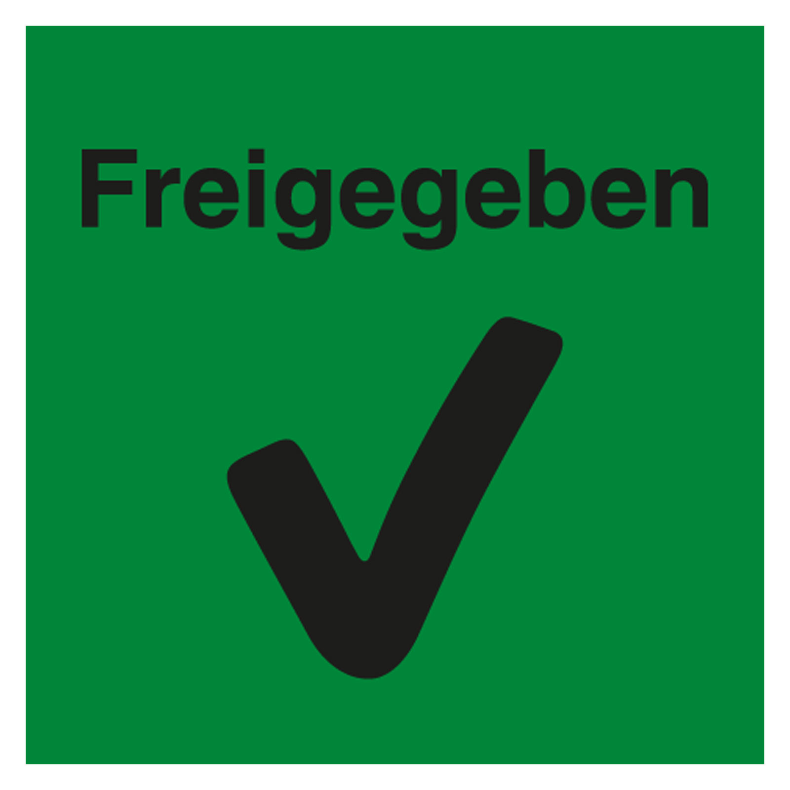 Aufkleber Freigegeben mit Piktogramm | Grün | 40 x 40 mm - Aufkleber-Shop