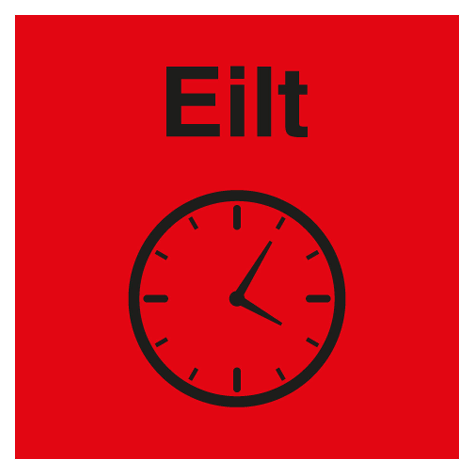 QS Aufkleber Eilt mit Piktogramm Rot 40 x 40 mm | aufkleber.org ...