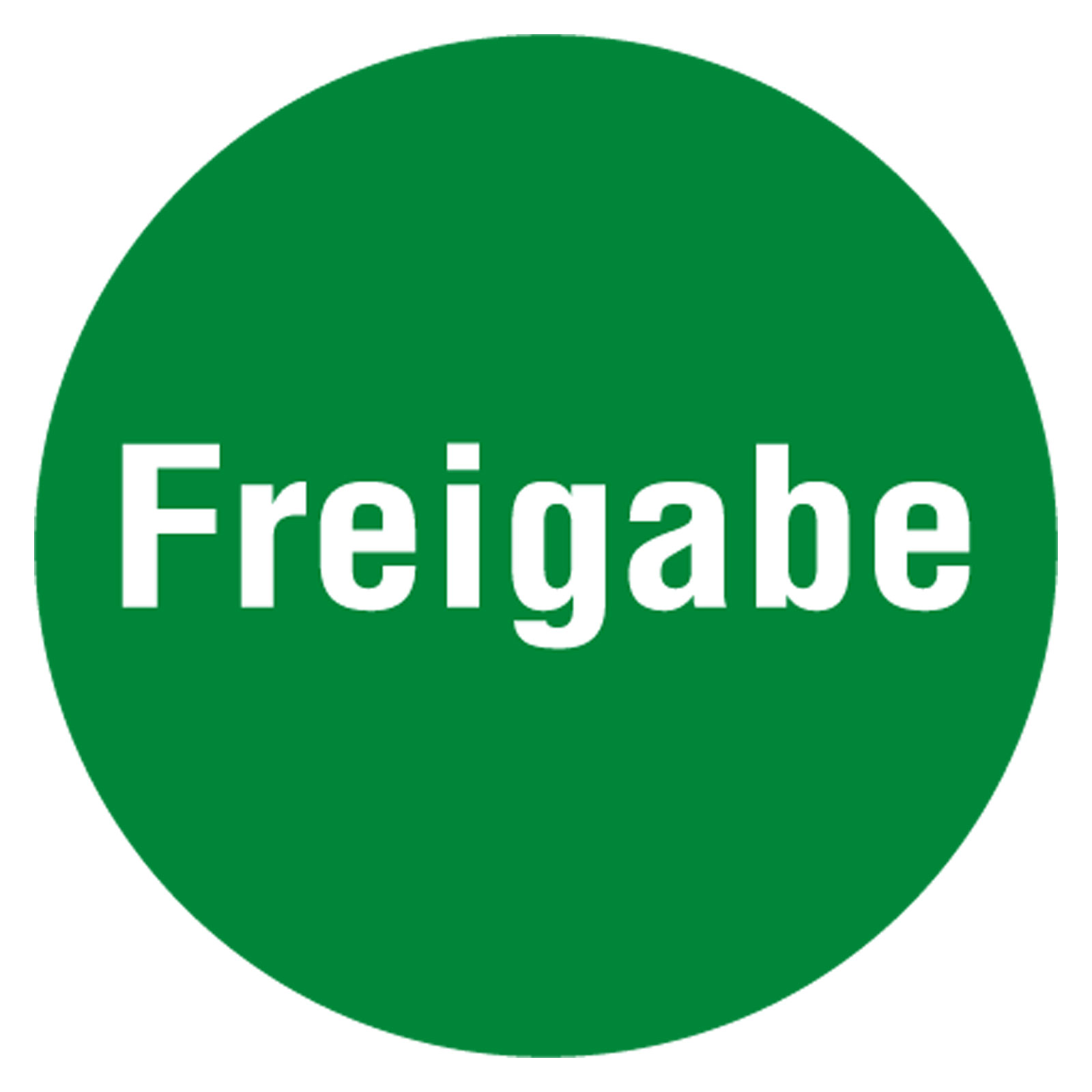 Aufkleber Freigabe | Grün | Ø 35 mm - Aufkleber-Shop