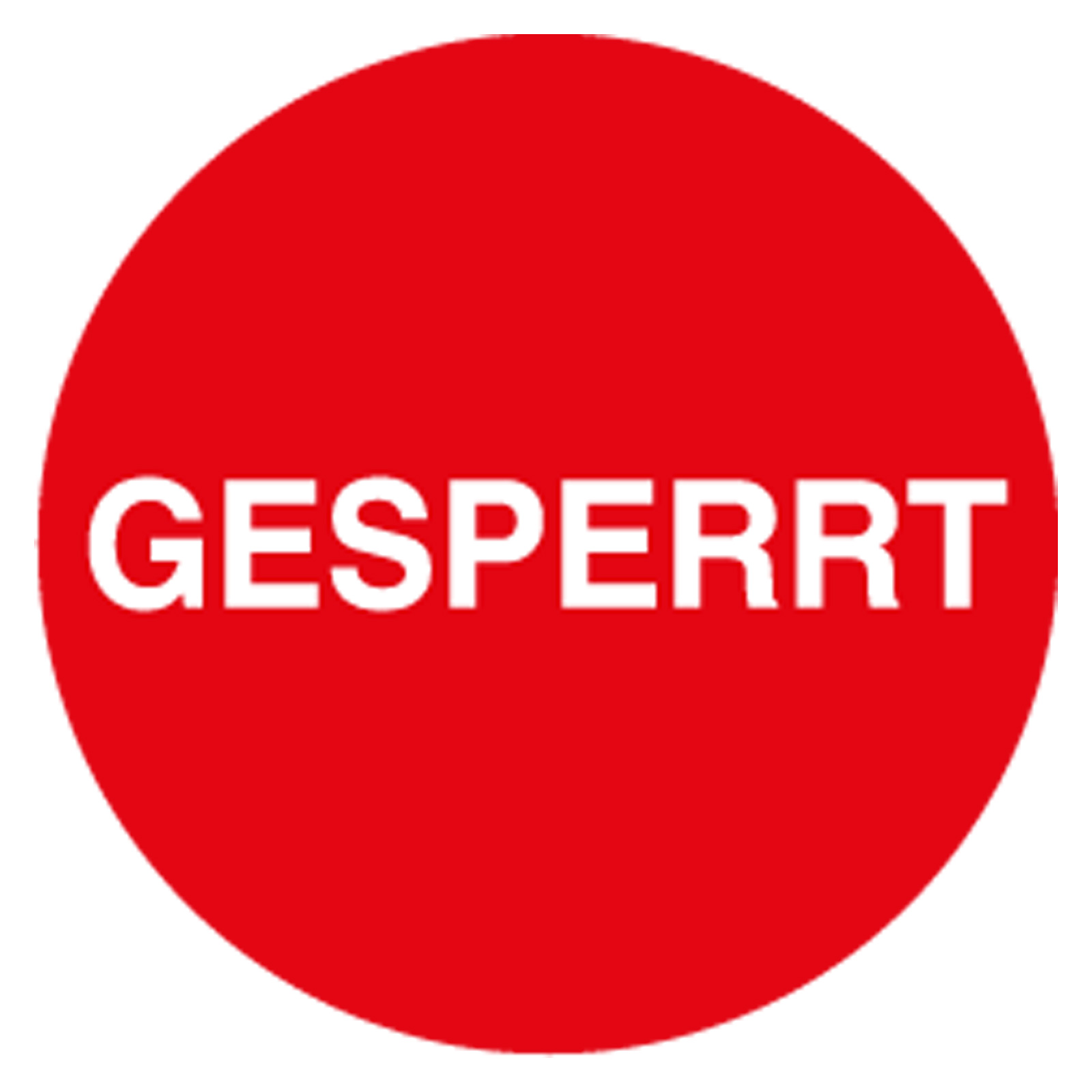 Aufkleber Gesperrt | Rot | Ø 20 mm - Aufkleber-Shop