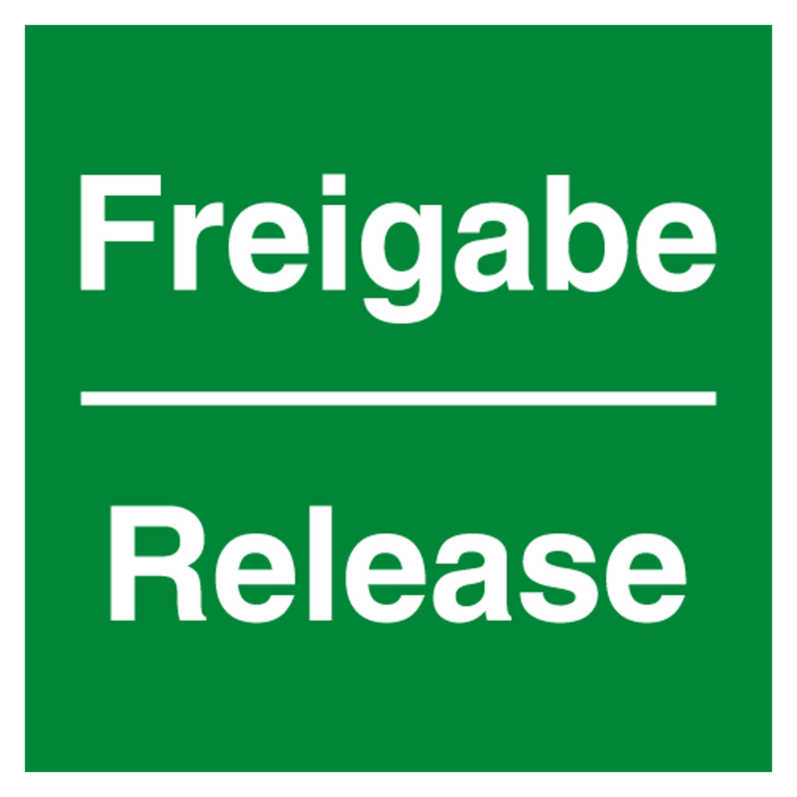 Aufkleber Freigabe Release | Grün | 40 x 40 mm - Aufkleber-Shop
