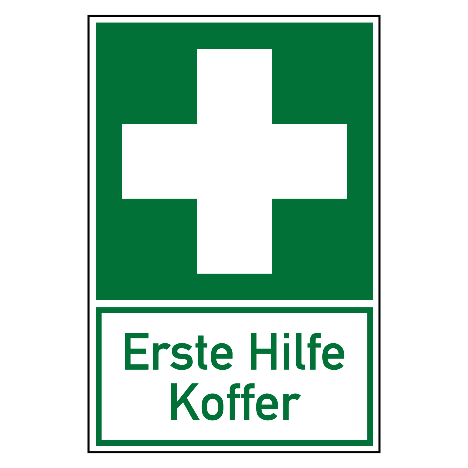 Rettungszeichen Erste Hilfe Koffer | Kombischild - Aufkleber-Shop