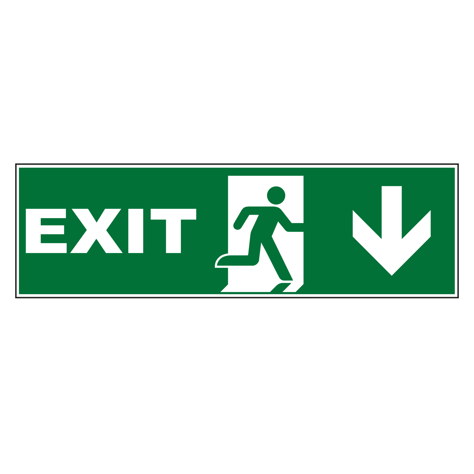 Rettungszeichen EXIT rechts unten - Aufkleber-Shop