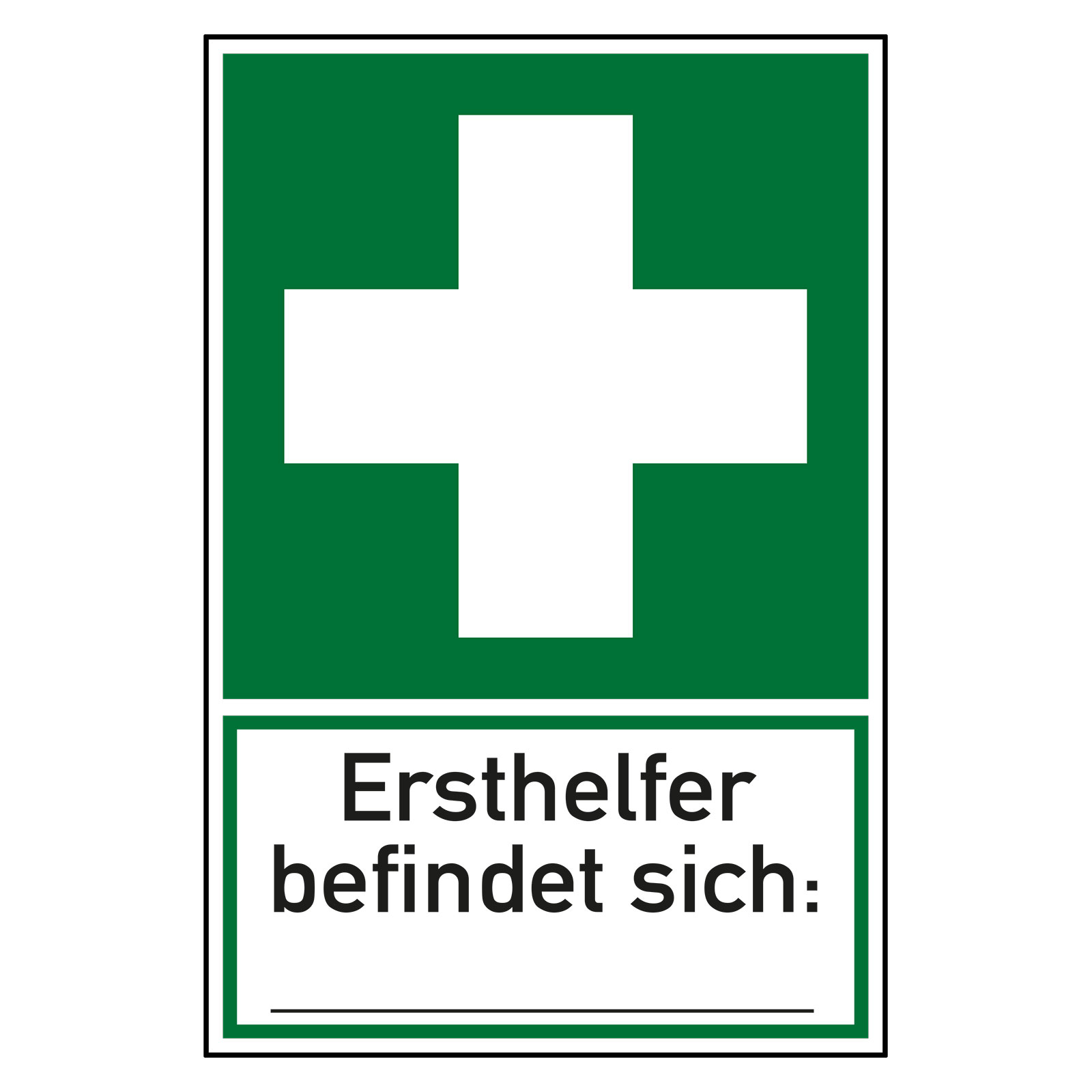 Rettungszeichen Erste Hilfe Ersthelfer befindet sich | aufkleber.org ...