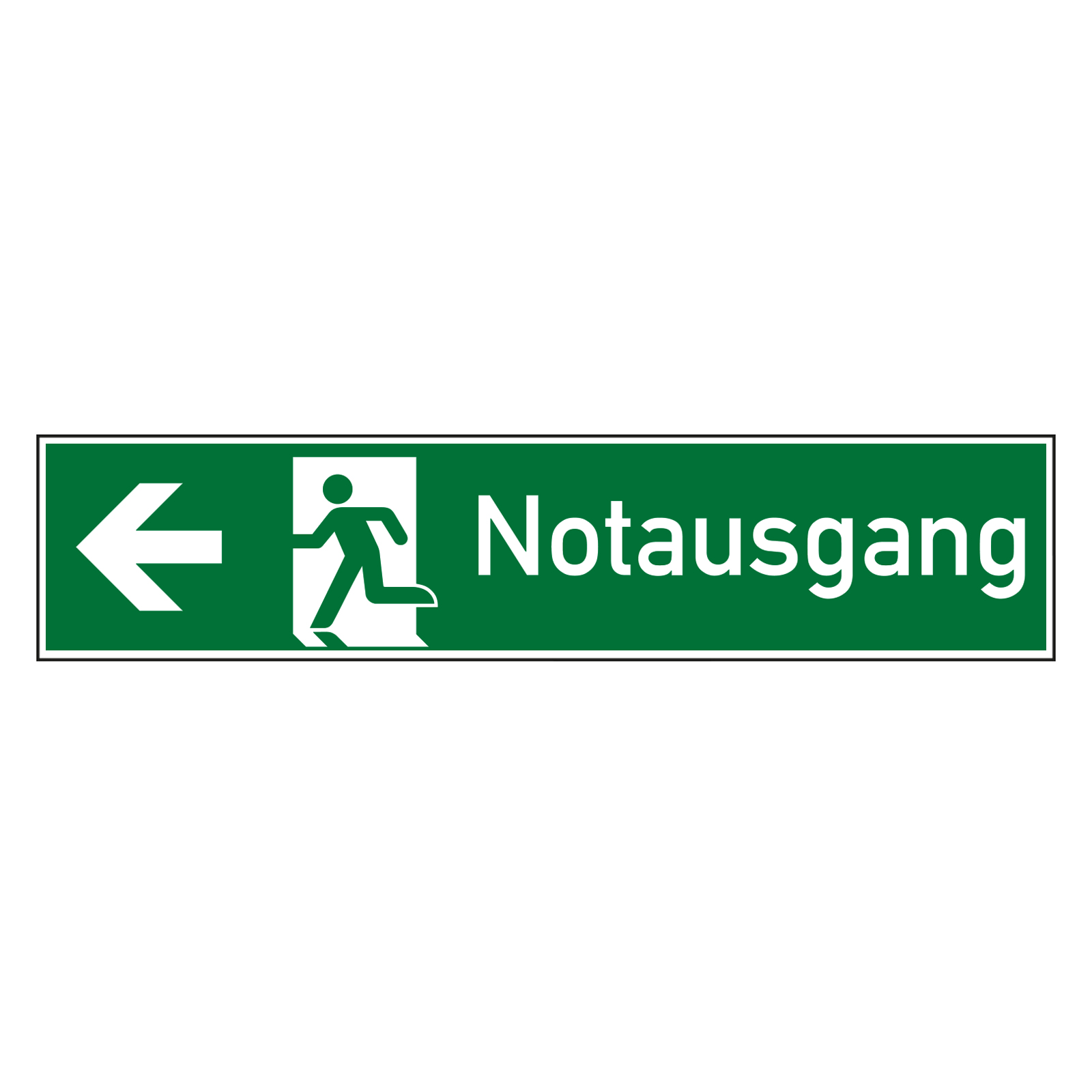 Rettungszeichen Notausgang links - Aufkleber-Shop