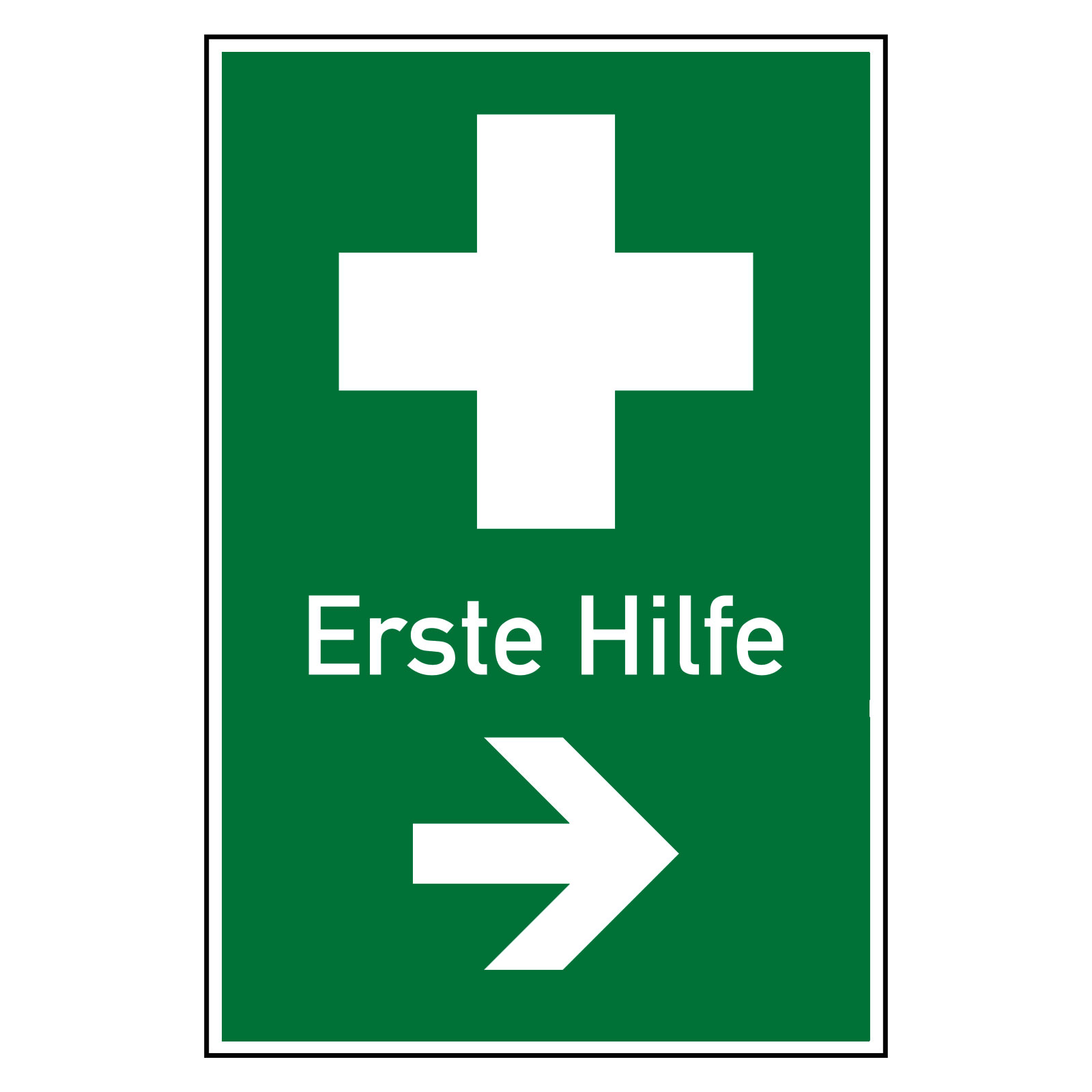 Rettungszeichen Erste Hilfe rechts | Kombischild - Aufkleber-Shop