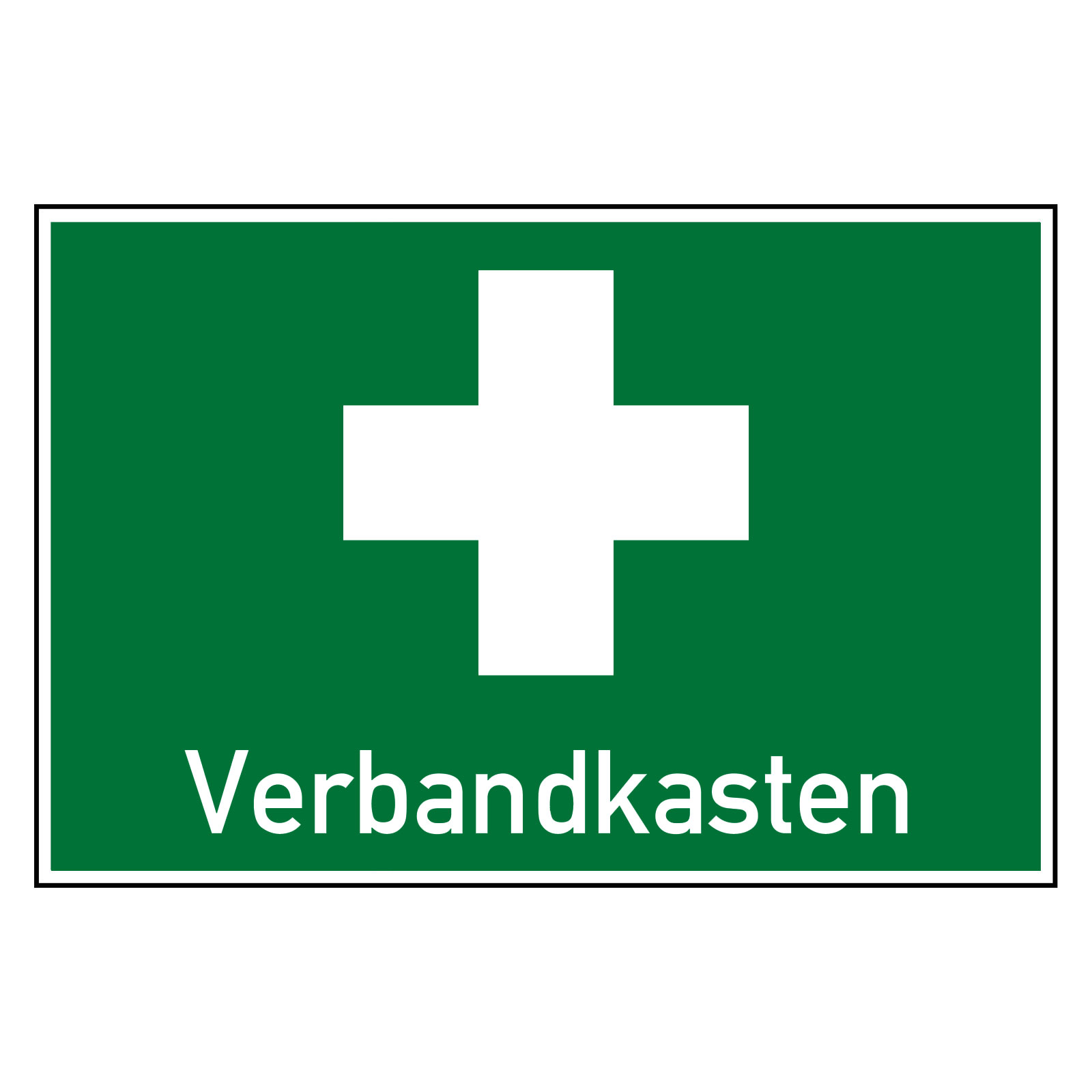 Rettungszeichen Erste Hilfe Verbandkasten | Kombischild - Aufkleber-Shop
