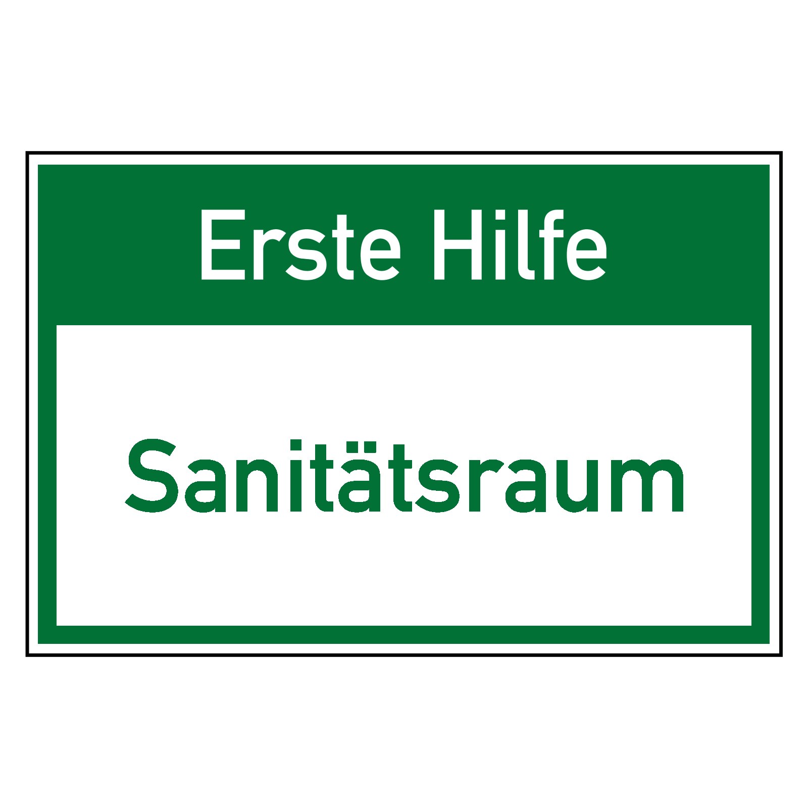 Rettungszeichen Erste Hilfe Sanitätsraum - Aufkleber-Shop