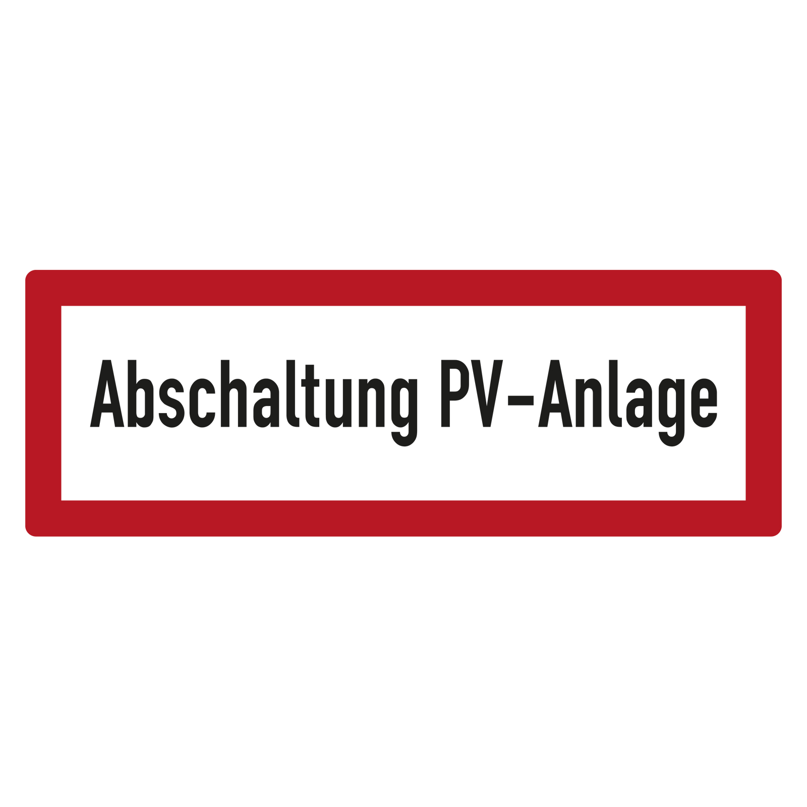 Feuerwehrzeichen Abschaltung PV-Anlage - Aufkleber-Shop