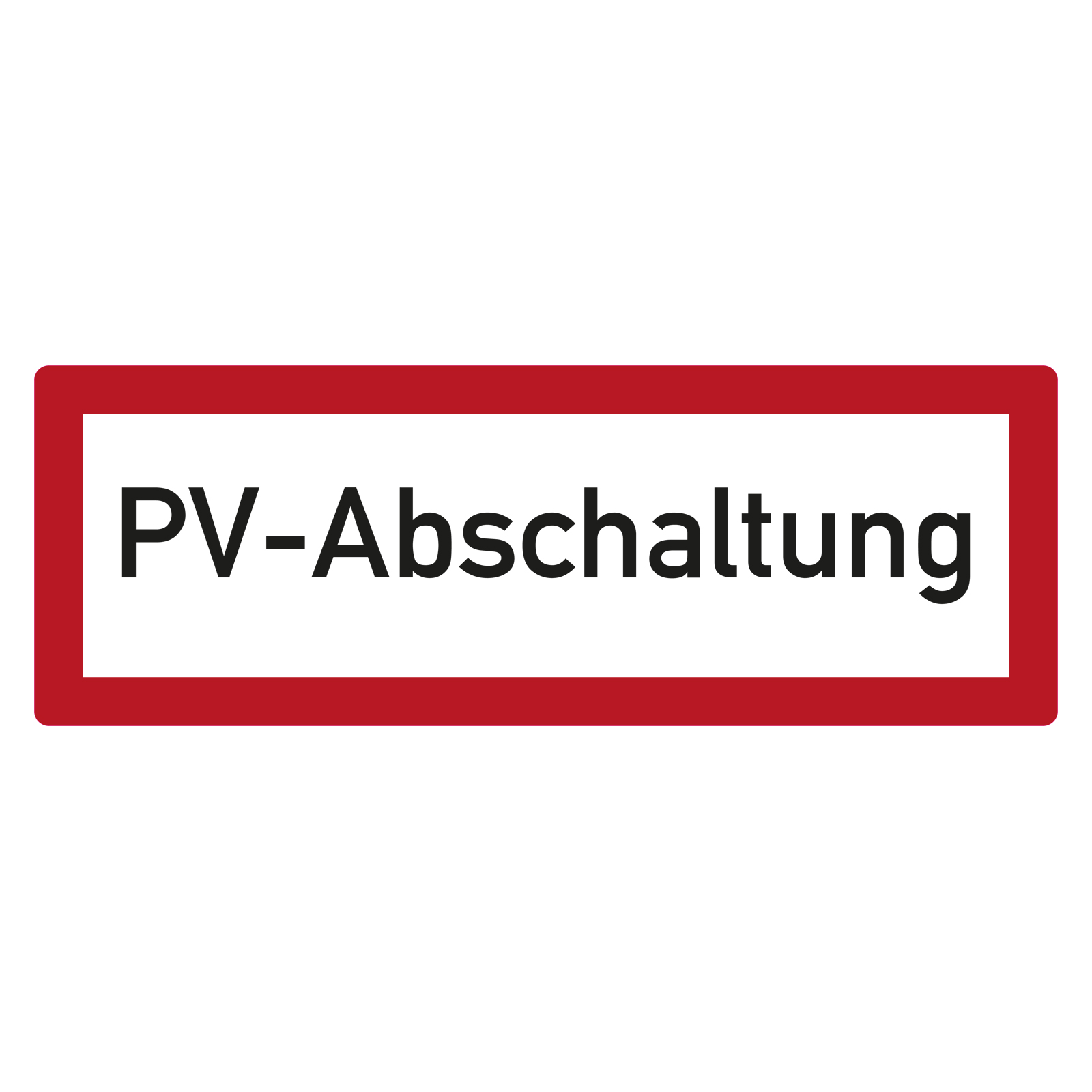 Feuerwehrzeichen PV-Abschaltung - Aufkleber-Shop