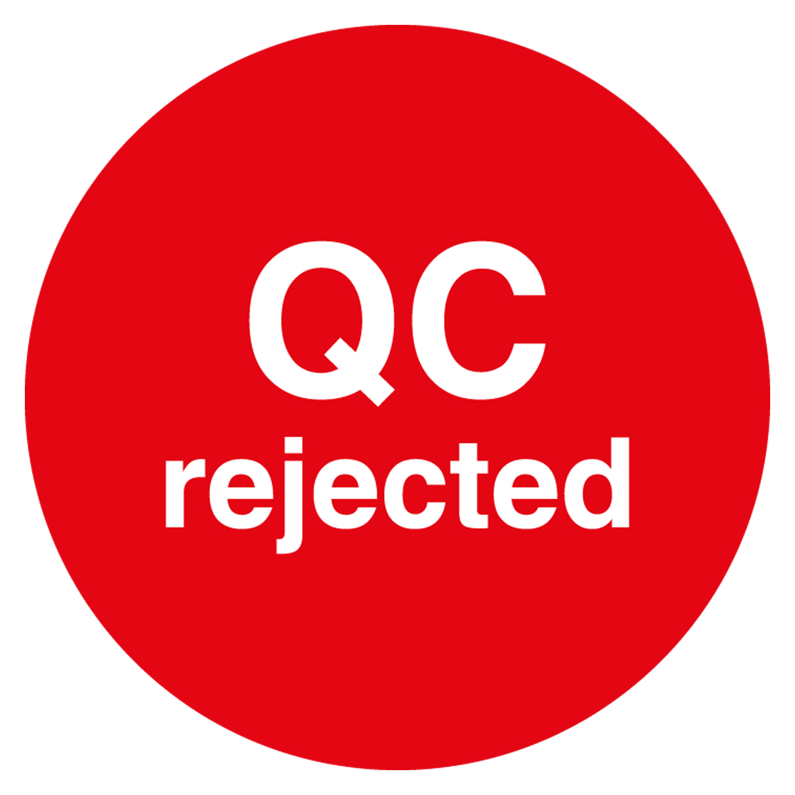 Qualitätskennzeichen QC rejected Rot | aufkleber.org - Aufkleber-Shop