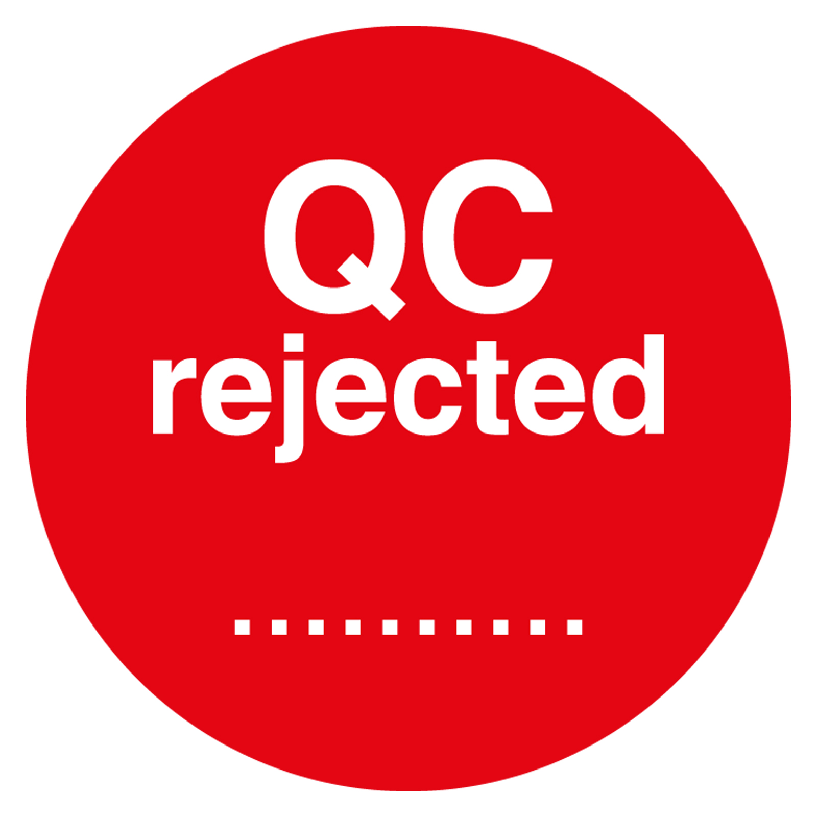 Qualitätskennzeichen QC rejected Selbstbeschriften Rot | aufkleber.org ...