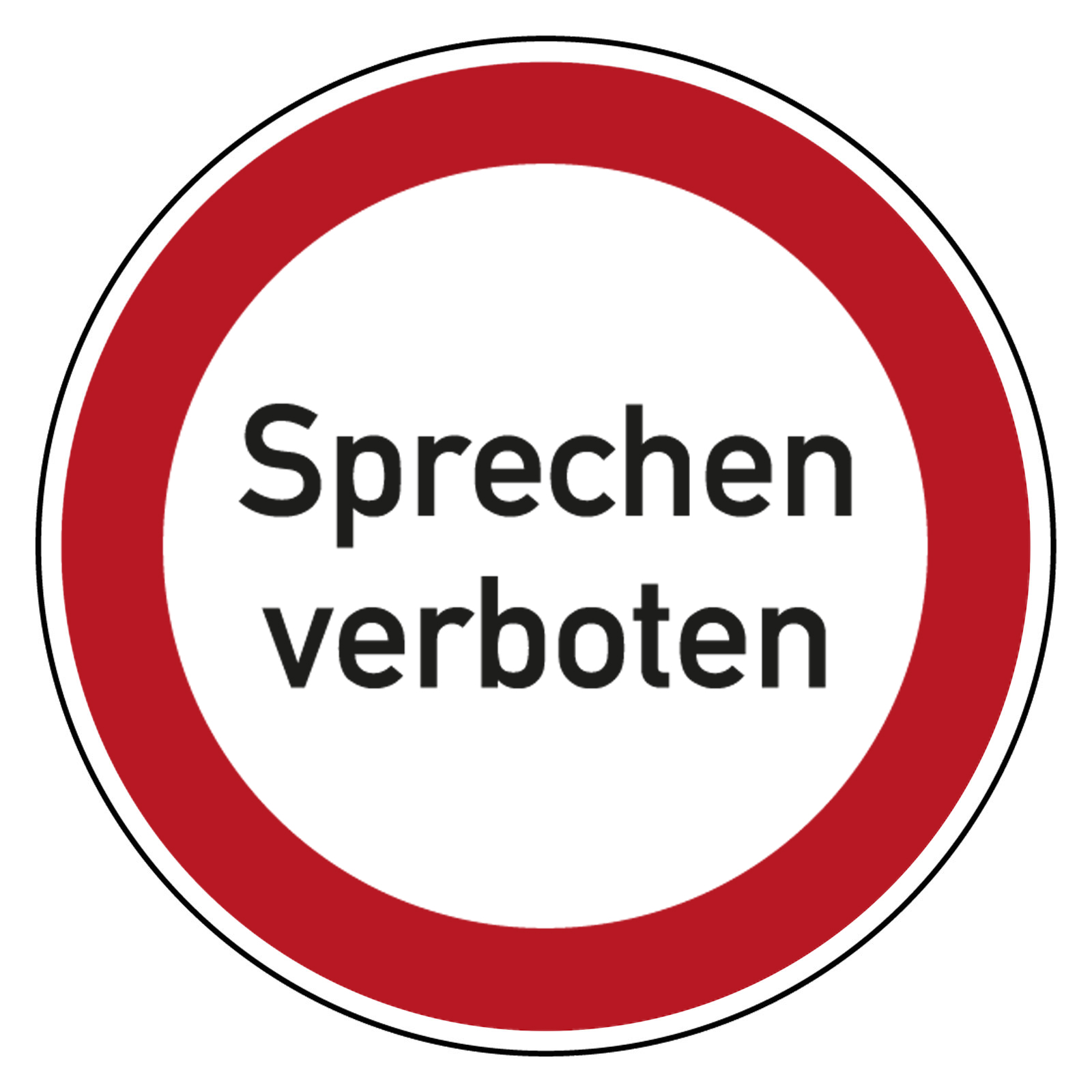 Verbotszeichen Sprechen verboten | aufkleber.org - Aufkleber-Shop