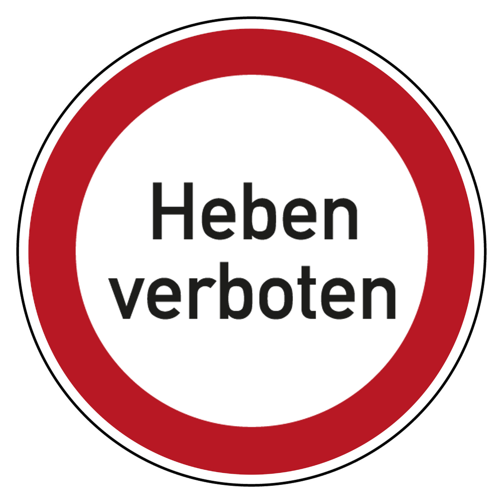 Verbotszeichen Heben verboten | aufkleber.org - Aufkleber-Shop
