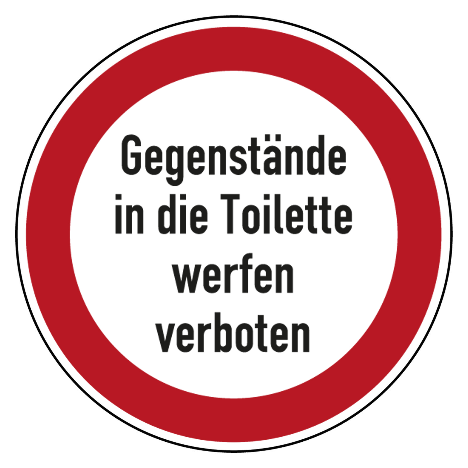 Verbotszeichen Gegenstände nicht in Toilette werfen | aufkleber.org ...