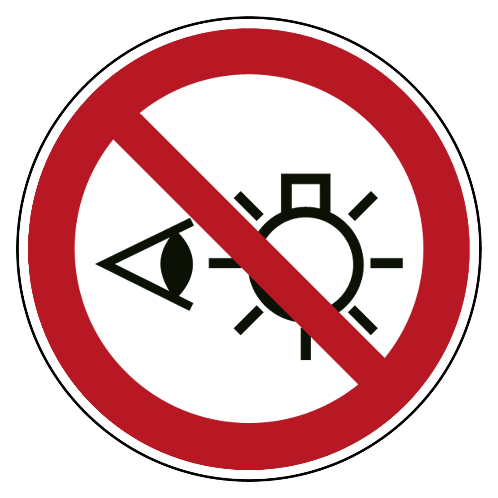 Verbotszeichen Nicht in Lichtquelle schauen ISO 7010 P075 | aufkleber ...