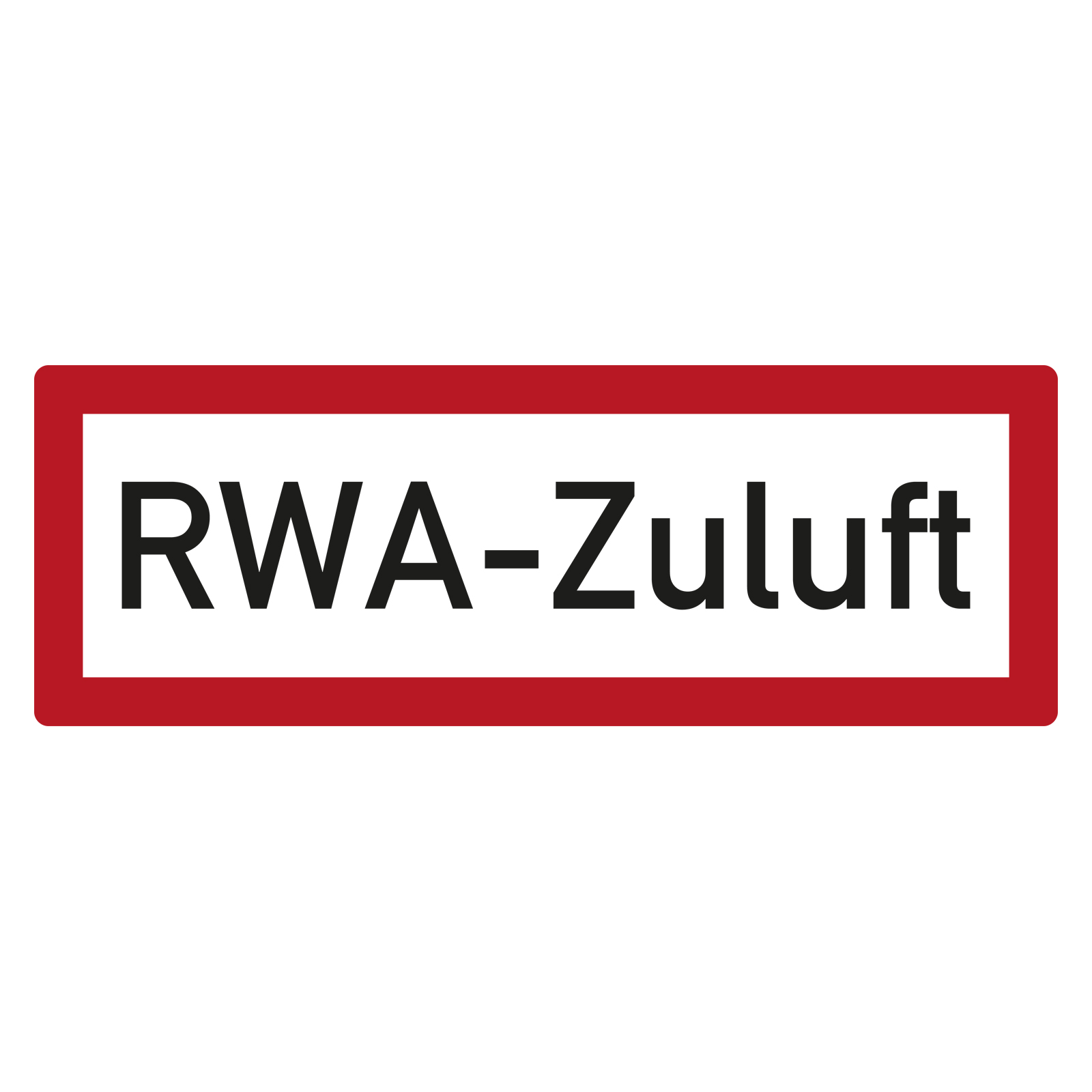 Feuerwehrzeichen RWA-Zuluft | aufkleber.org - Aufkleber-Shop