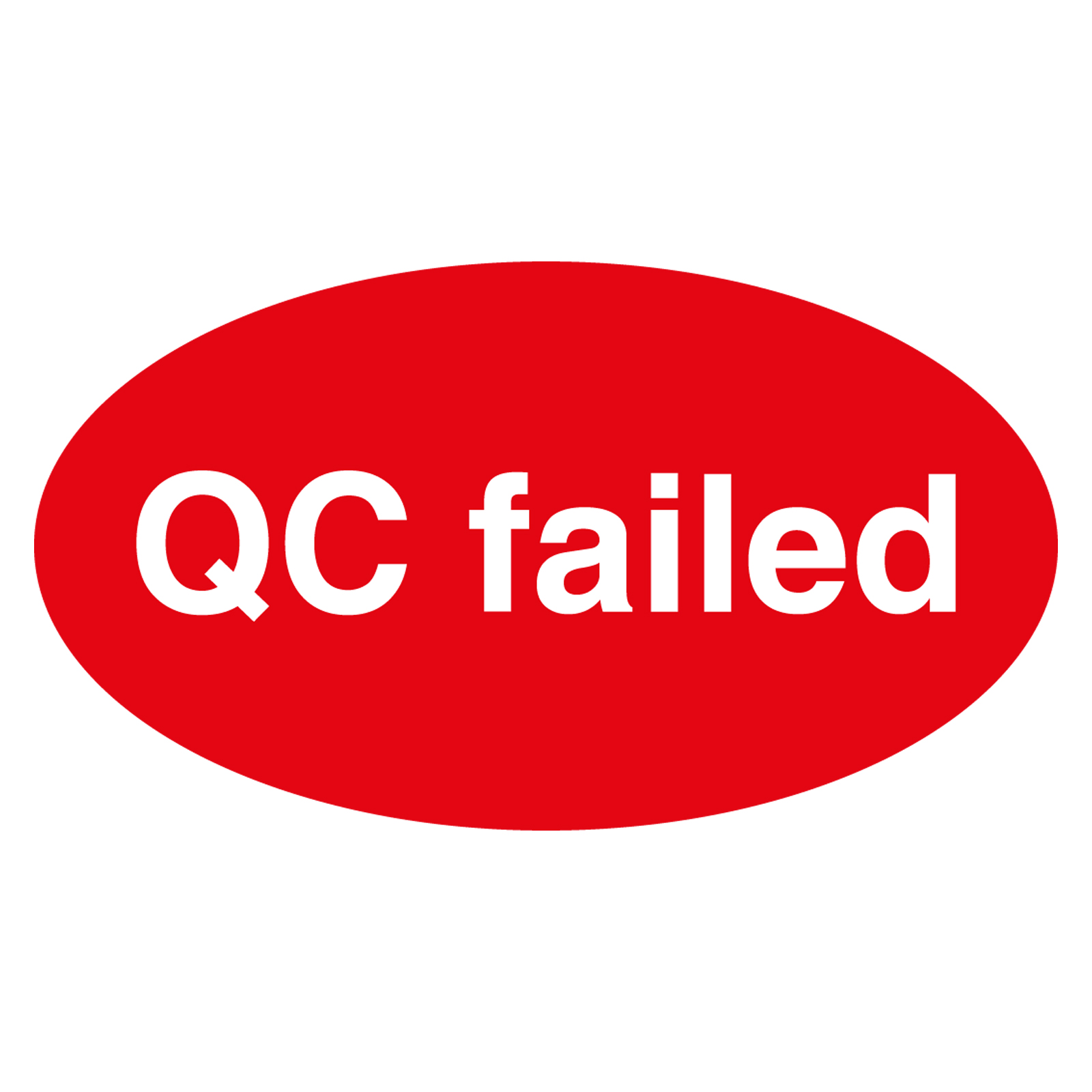 Qualitätskennzeichen QC failed Rot Oval | aufkleber.org - Aufkleber-Shop
