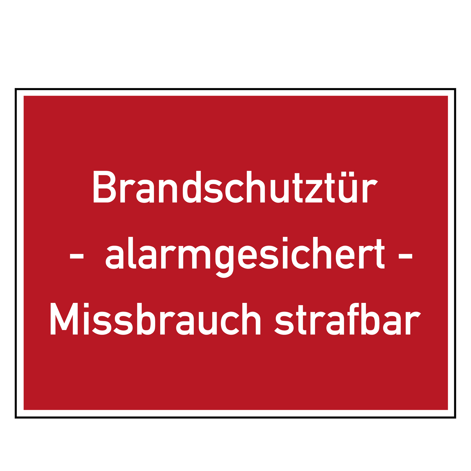 Brandschutzzeichen Brandschutztür alarmgesichert | aufkleber.org - Aufkleber-Shop