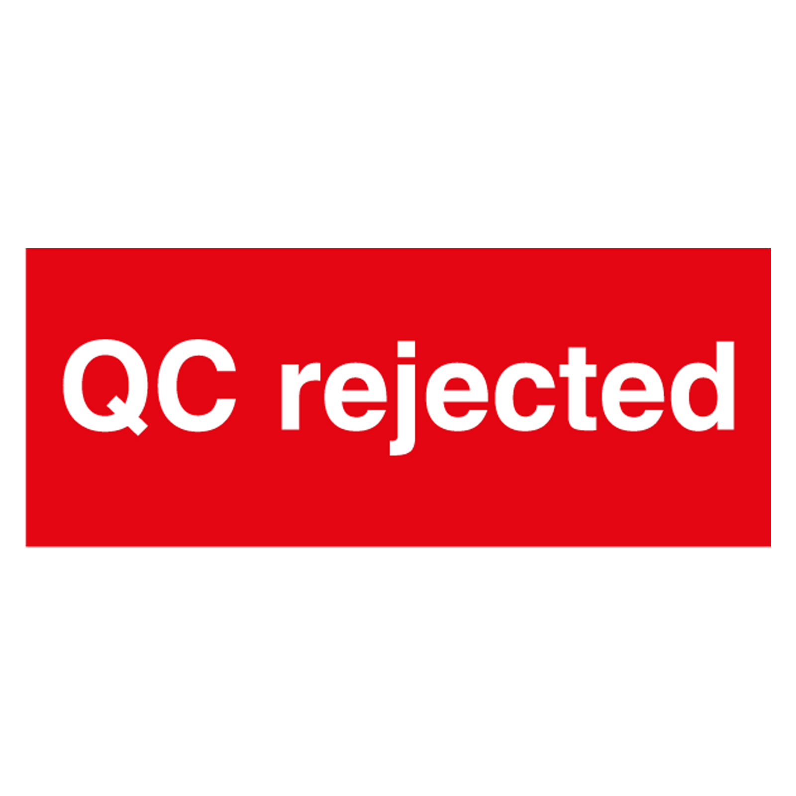 Qualitätskennzeichen QC rejected Rot Rechteckig | aufkleber.org ...