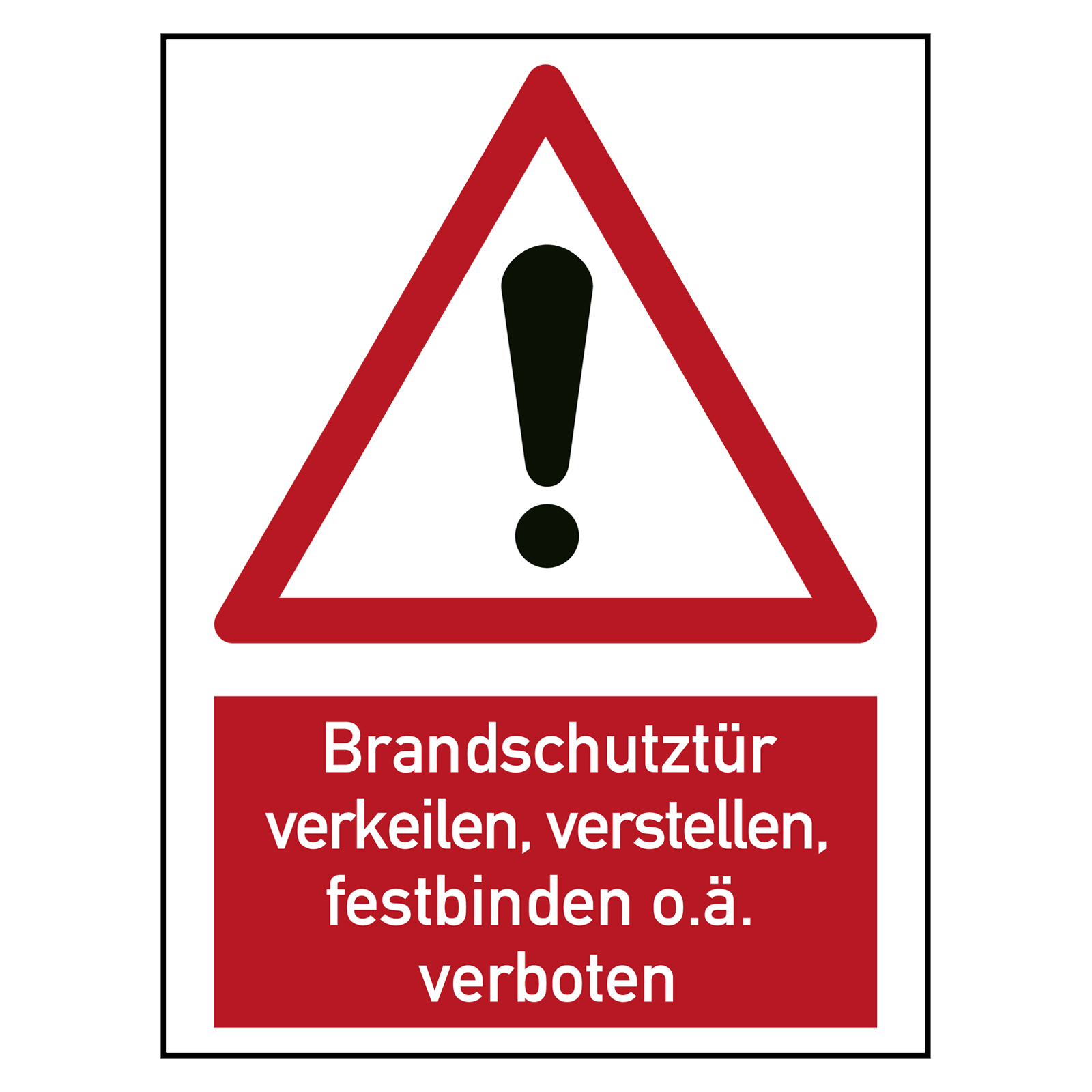 Brandschutzzeichen Brandschutztür verstellen verboten | aufkleber.org ...