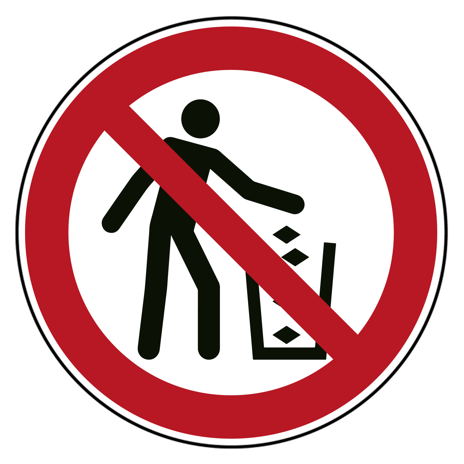 Verbotszeichen Müll einwerfen verboten | aufkleber.org - Aufkleber-Shop