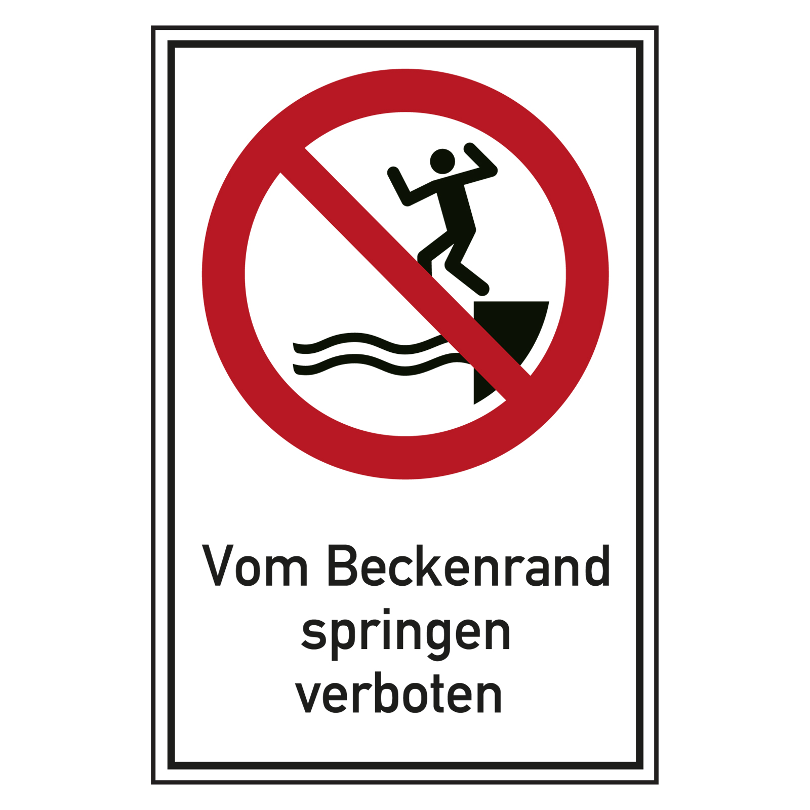Verbotsschild Vom Beckenrand springen verboten | aufkleber.org ...
