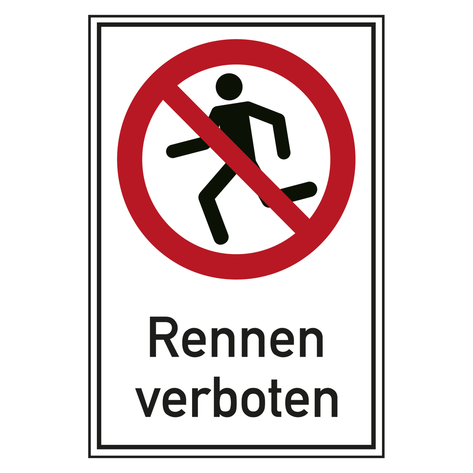 Verbotsschild Rennen verboten | aufkleber.org - Aufkleber-Shop