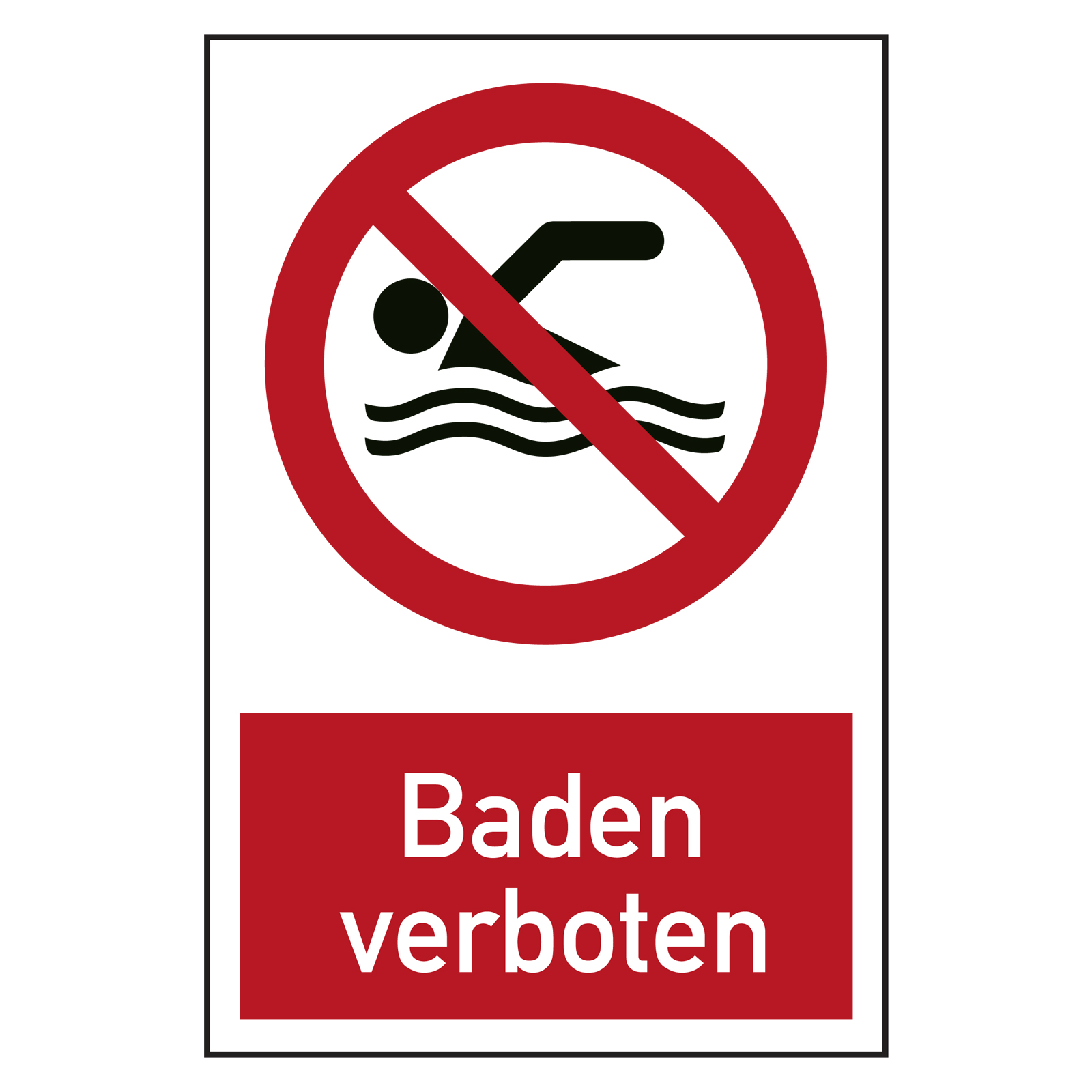 Verbotszeichen Baden verboten Kombischild | aufkleber.org - Aufkleber-Shop