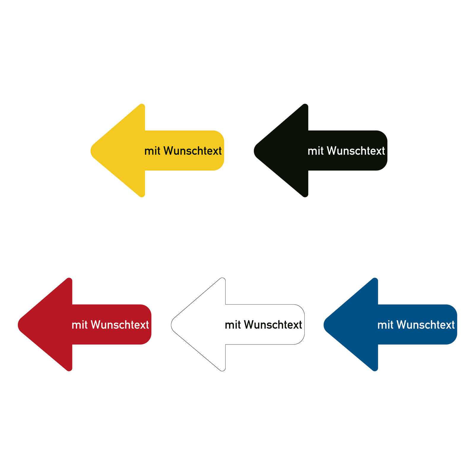 Bodenmarkierung Wegweiser Pfeil mit Wunschtext | aufkleber.org ...