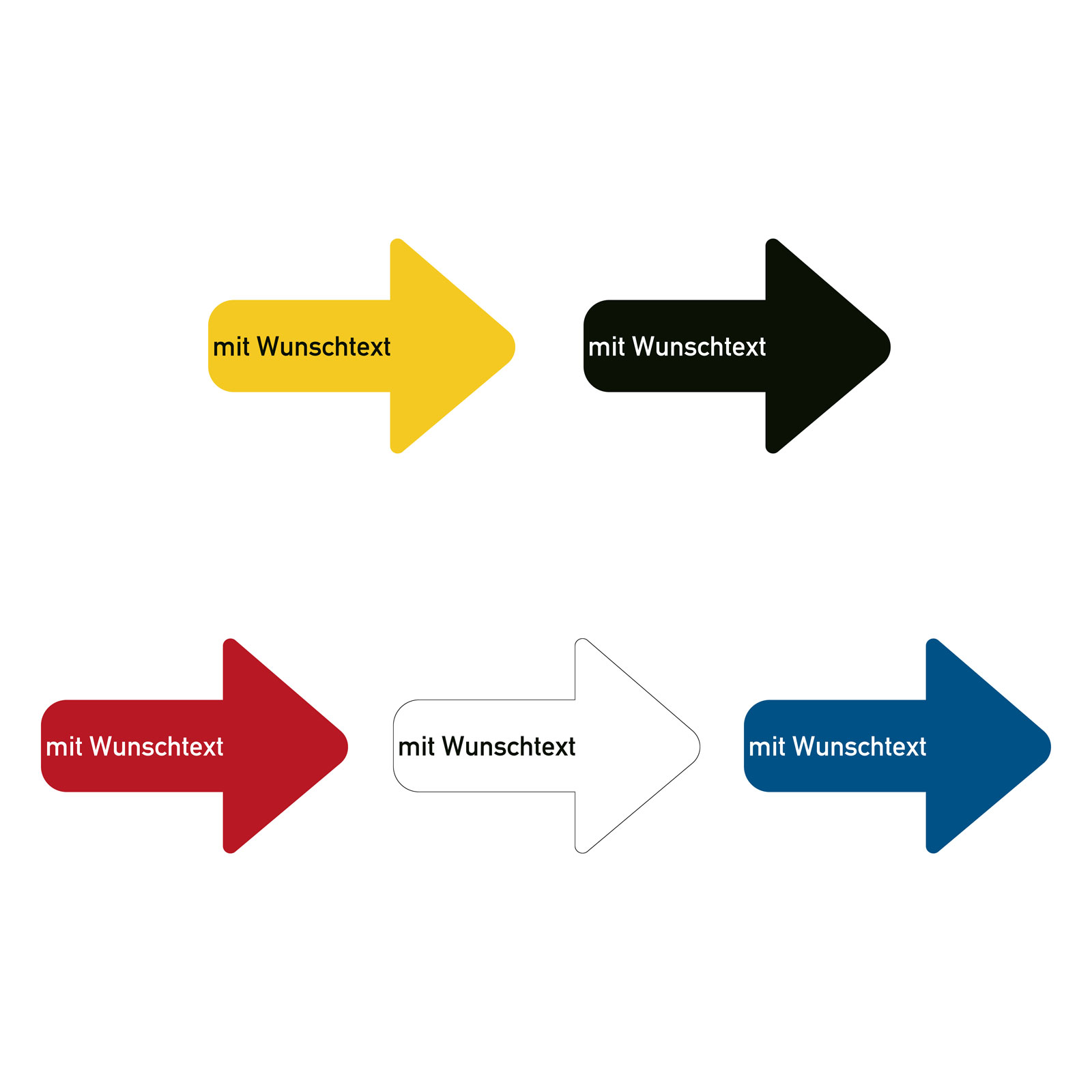 Bodenmarkierung Wegweiser Pfeil mit Wunschtext | aufkleber.org ...