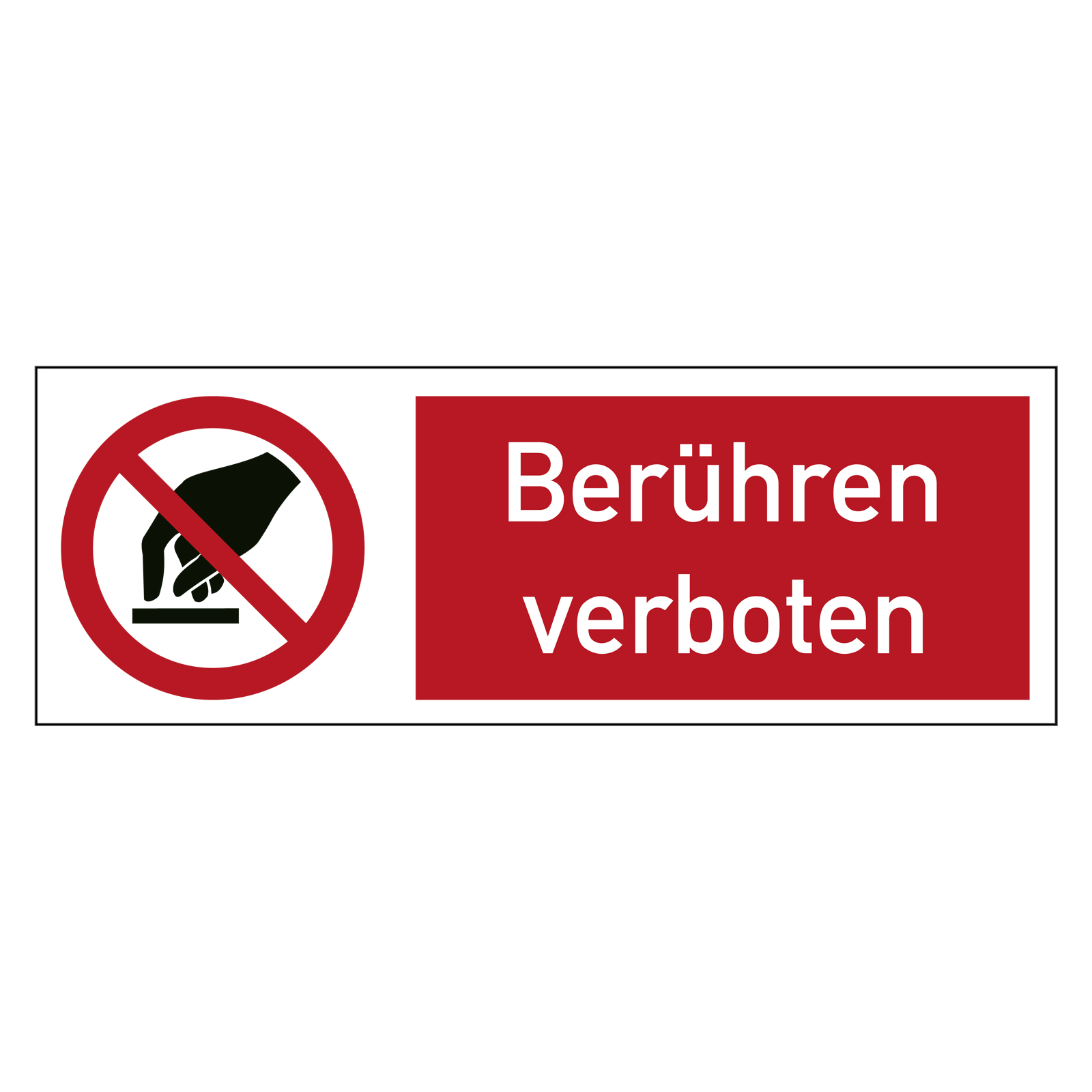 Kombischild Verbotszeichen Berühren verboten | aufkleber.org ...