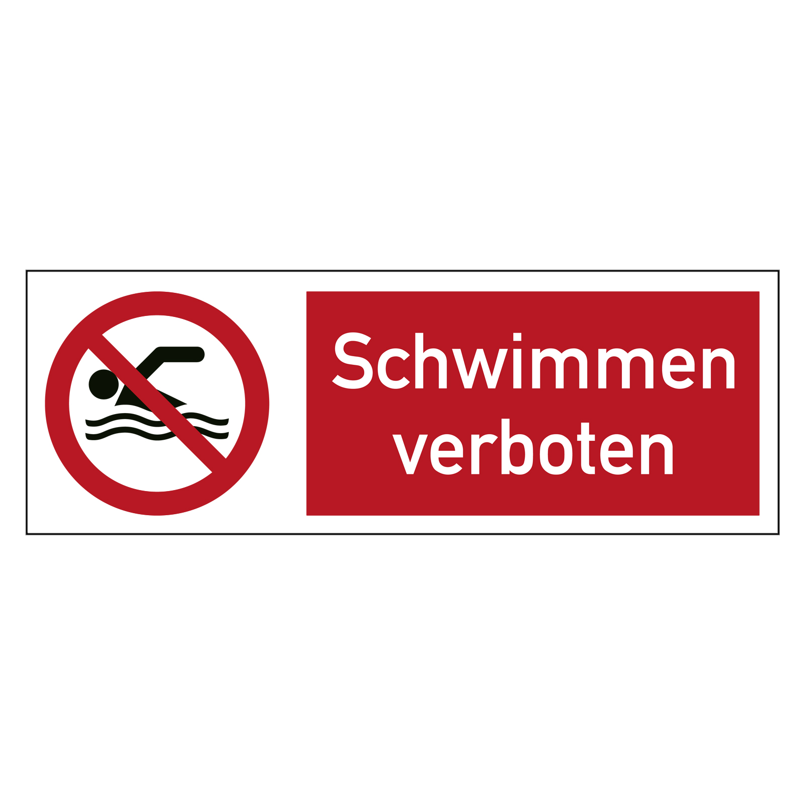 Kombischild Verbotszeichen Schwimmen verboten | aufkleber.org ...