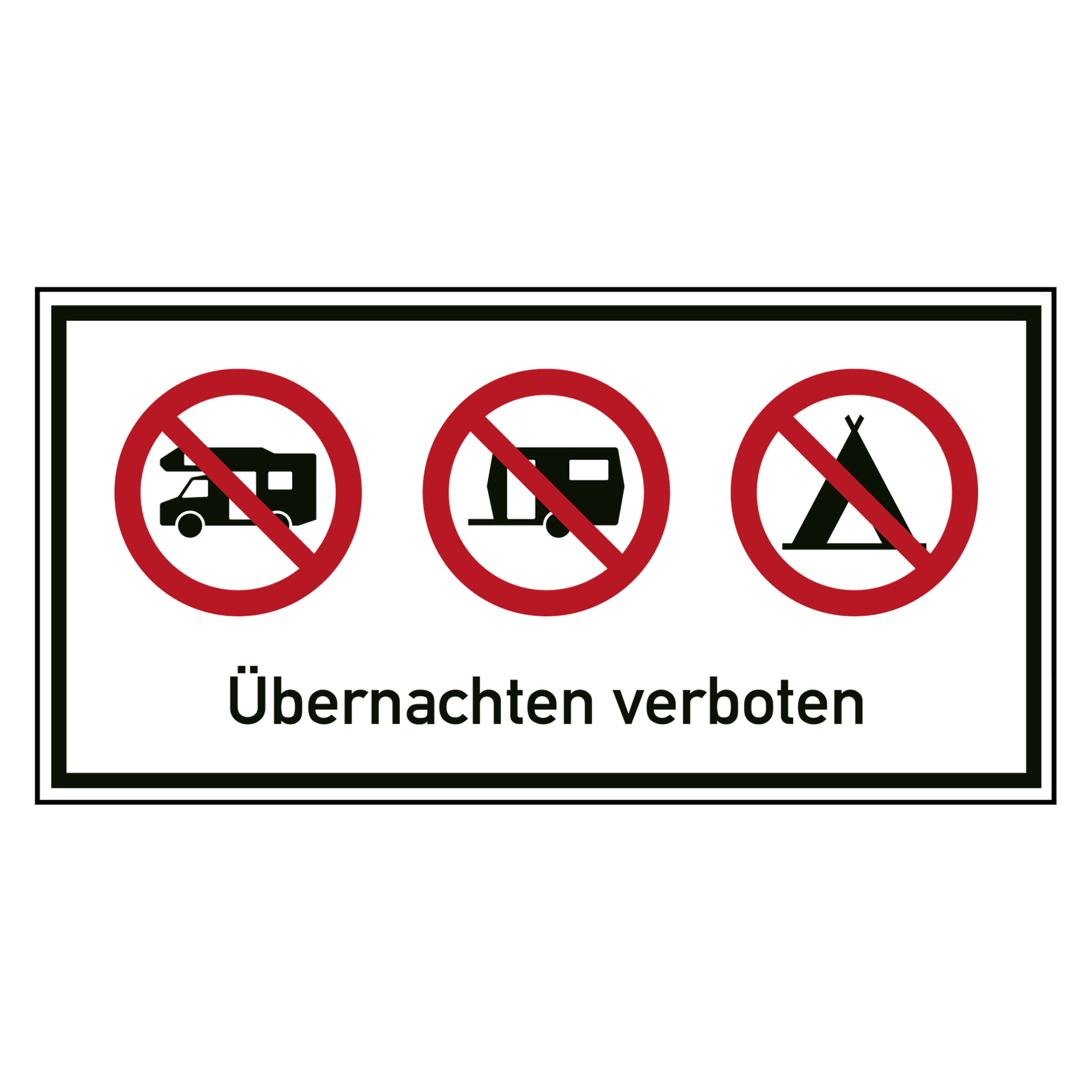 Verbotsschild Übernachten verboten | aufkleber.org - Aufkleber-Shop