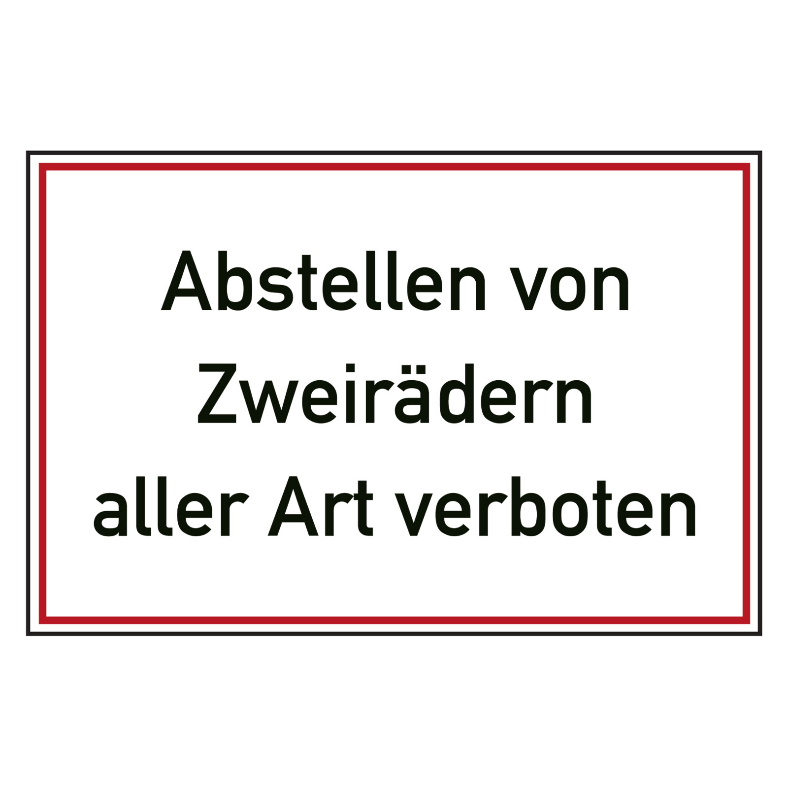 Verbotszeichen Abstellen von Zweirädern aller Art verboten | aufkleber ...