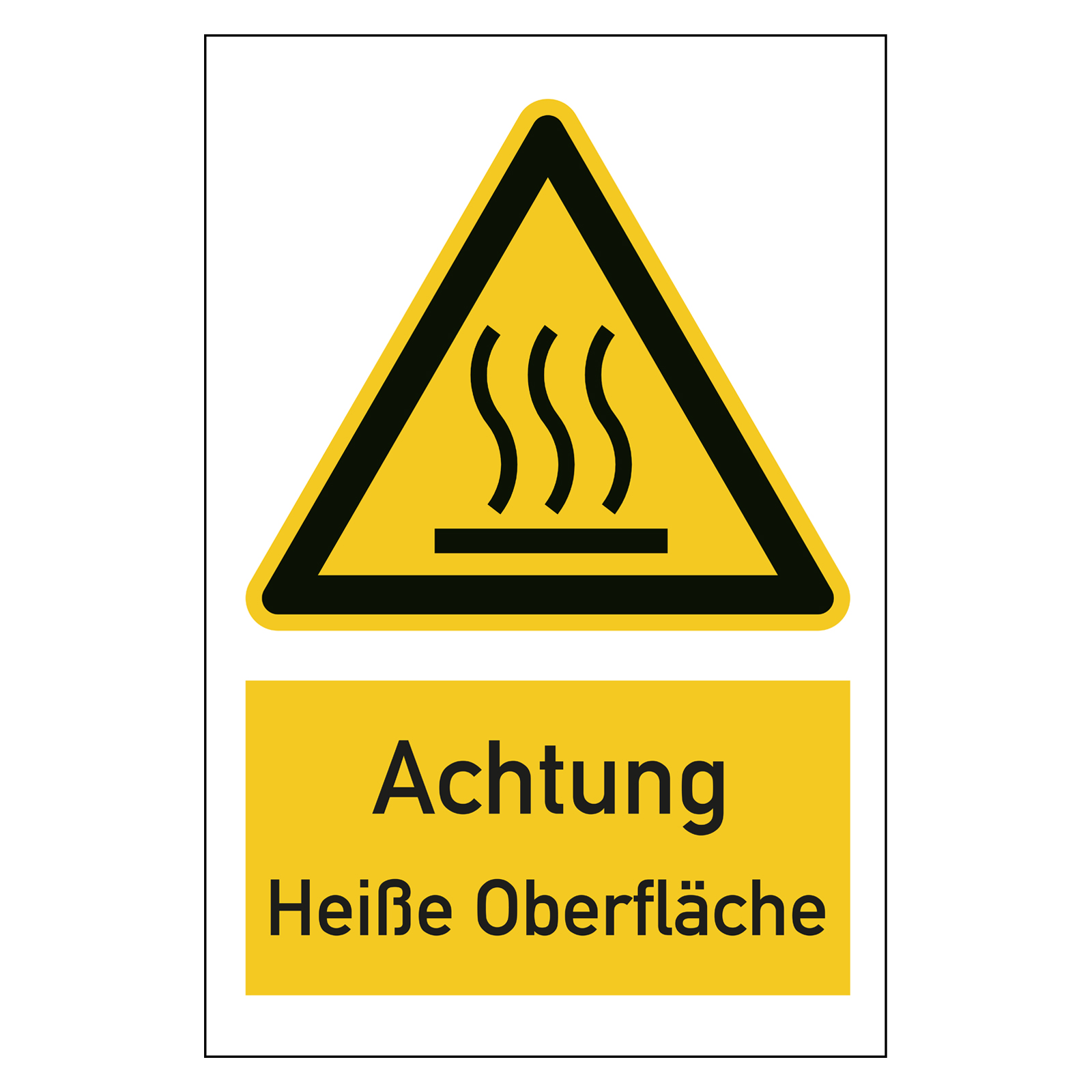 Warnzeichen Achtung heiße Oberfläche | aufkleber.org - Aufkleber-Shop