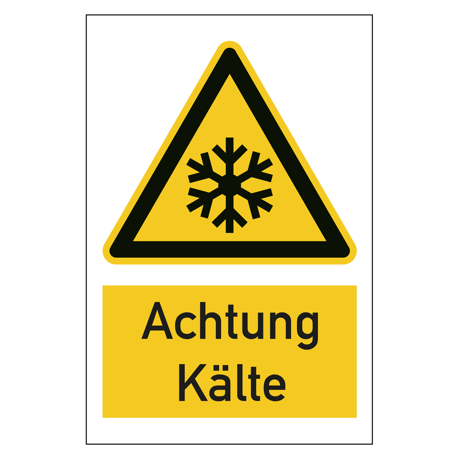 Warnzeichen Achtung Kälte | aufkleber.org - Aufkleber-Shop