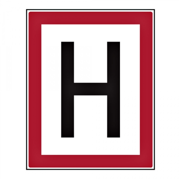 Hinweisschild Brandschutzschild "H" für Hydrant, Kunststoff 400 x 50 ...