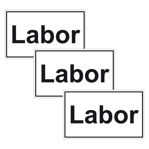 Türhinweisschild "Labor" 3er Pack Folie selbstklebend 250 x 150 mm ...