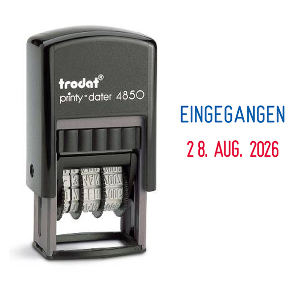 trodat® Datumstempel Printy 4850/L1 "Eingegangen" - Aufkleber-Shop