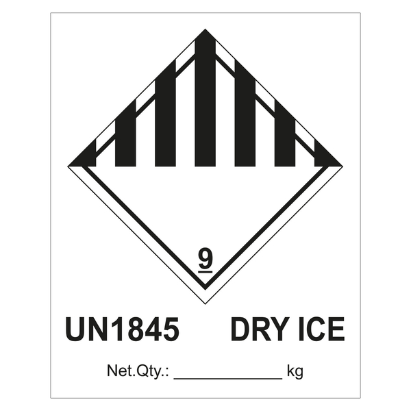 Klasse 9 UN1845 Dry Ice 150x180 mm Papier - Aufkleber-Shop