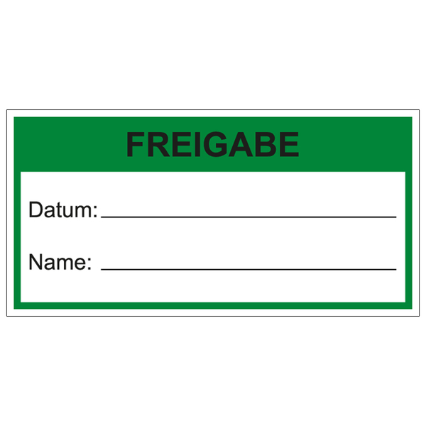 Aufkleber Freigabe | Papier | 60 x 30 mm - Aufkleber-Shop