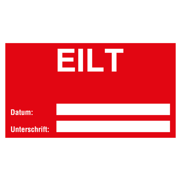 Aufkleber Eilt | Papier | 90 x 50 mm - Aufkleber-Shop