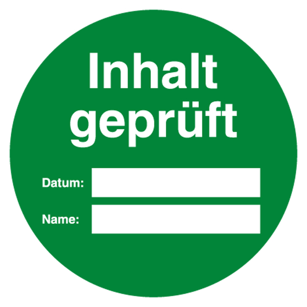 Aufkleber Inhalt geprüft | Papier | Ø 35 mm - Aufkleber-Shop Aufkleber Inhalt geprüft | Papier | Ø 35 mm - Aufkleber-Shop